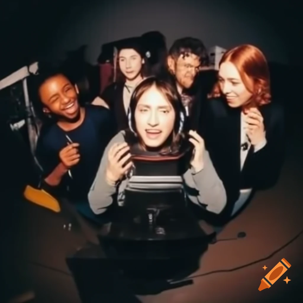 Person recording a fun video with friends contrasted by dull behind-the ...