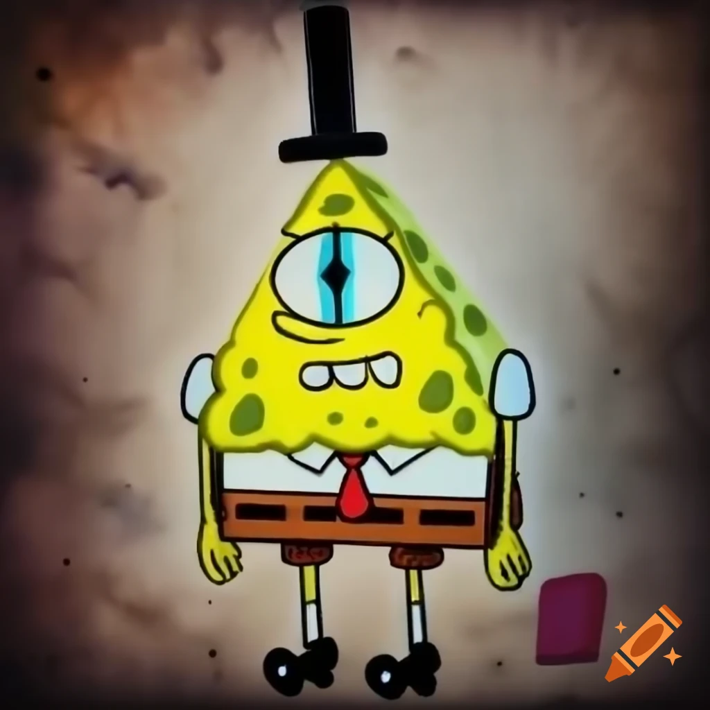 Fusion of Spongebob character and Bill Cipher from Gravity Falls in 2D ...