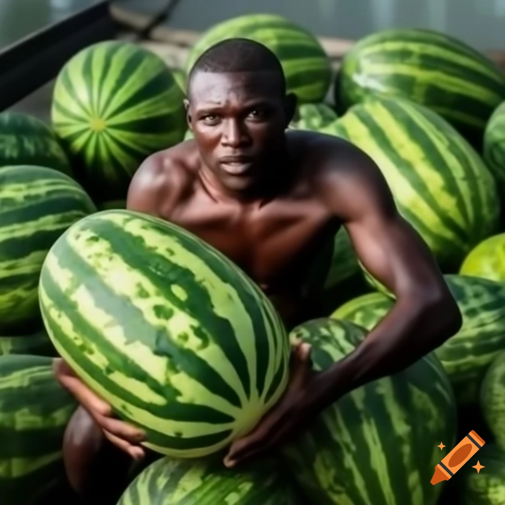 Creative depiction of 'Two and a Half Men' as watermelons on Craiyon