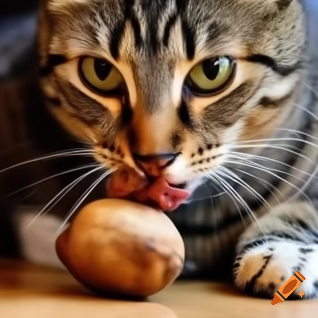 Creative morph of a cat and a nut, showcasing unique art on Craiyon