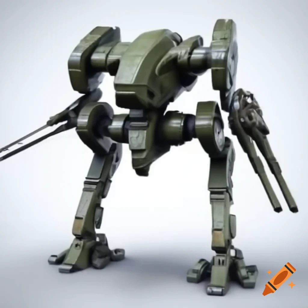 Heavy armored battle mech with military tank design and weapon pods on ...