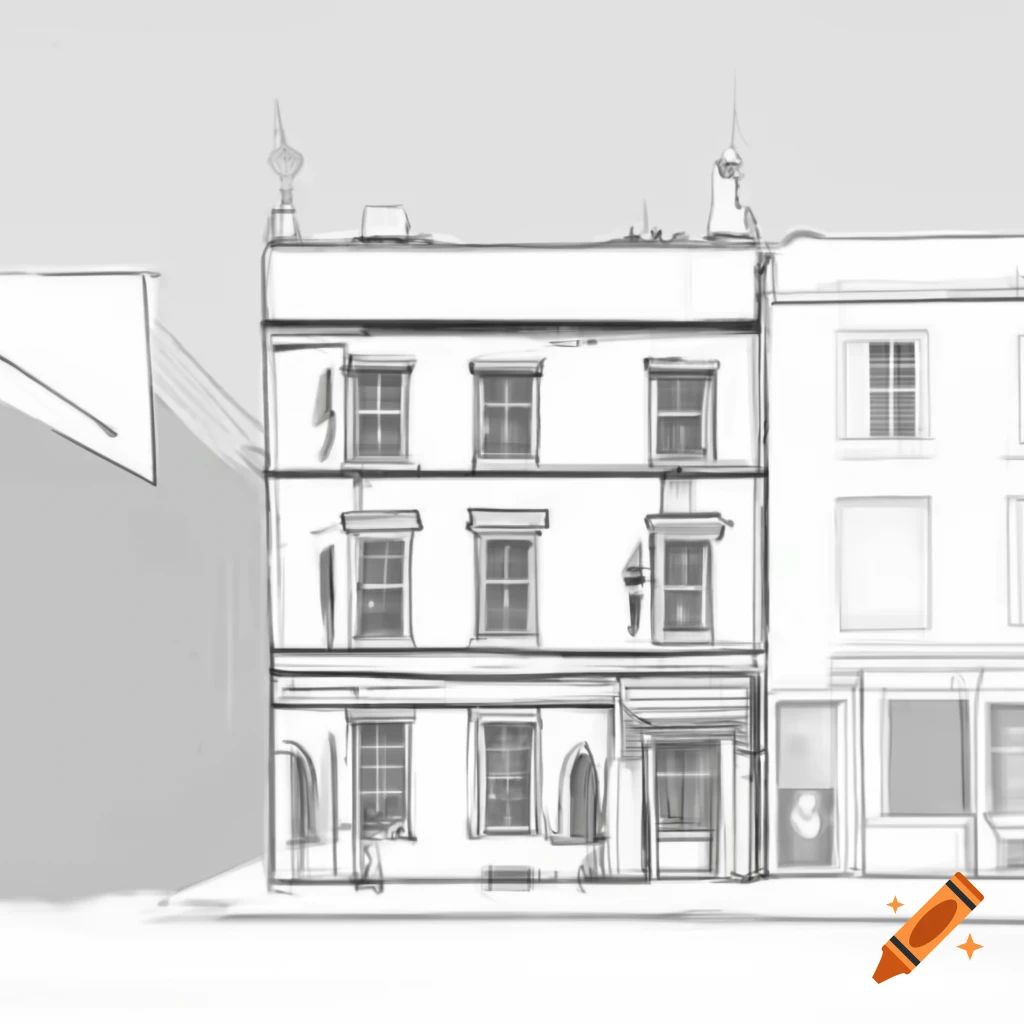 Simple 2D sketch of a 6-floor building with 3 apartments on each floor ...