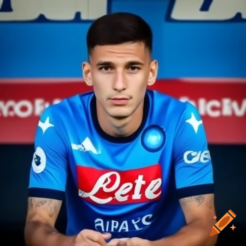 Vesuvius volcano overlooking Napoli and the SSC Napoli emblem on Craiyon