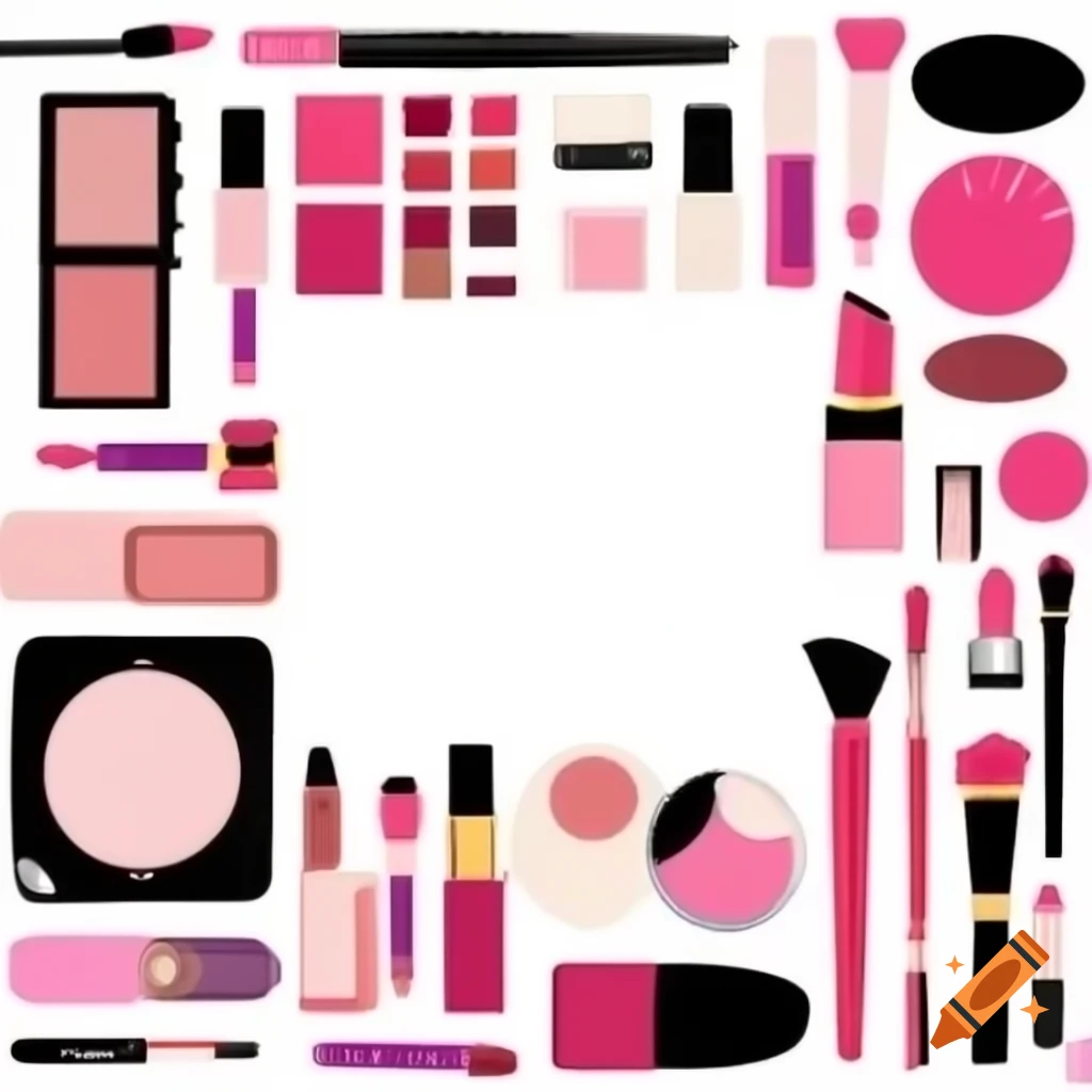 Printable background design featuring makeup brushes, lipsticks ...