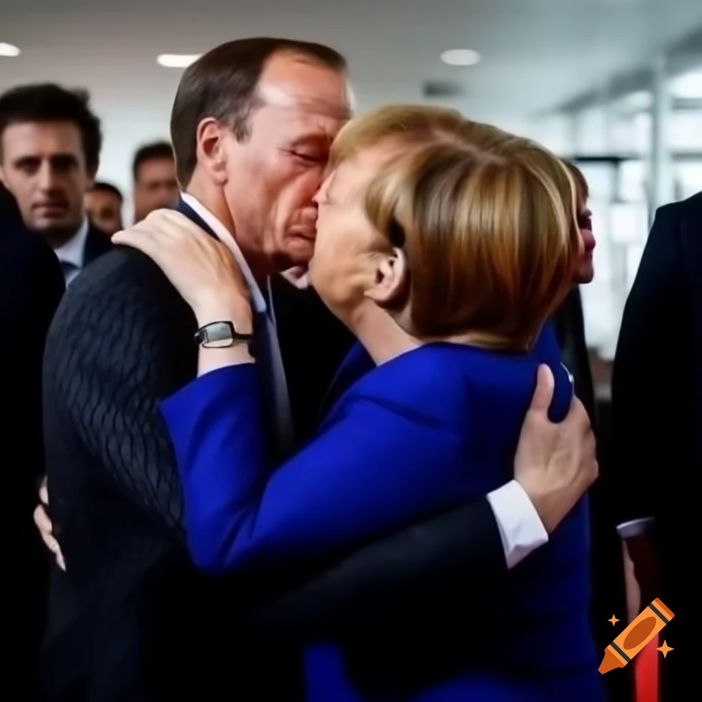 Angela Merkel and Friedrich Merz embracing in a moment of affection on ...