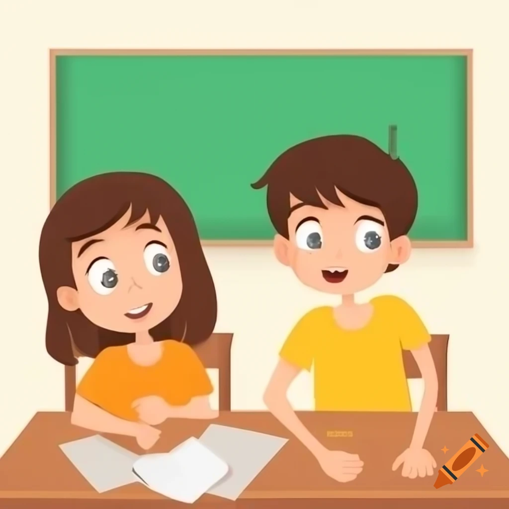 Cozy classroom scene with boy solving math problem at desk on Craiyon