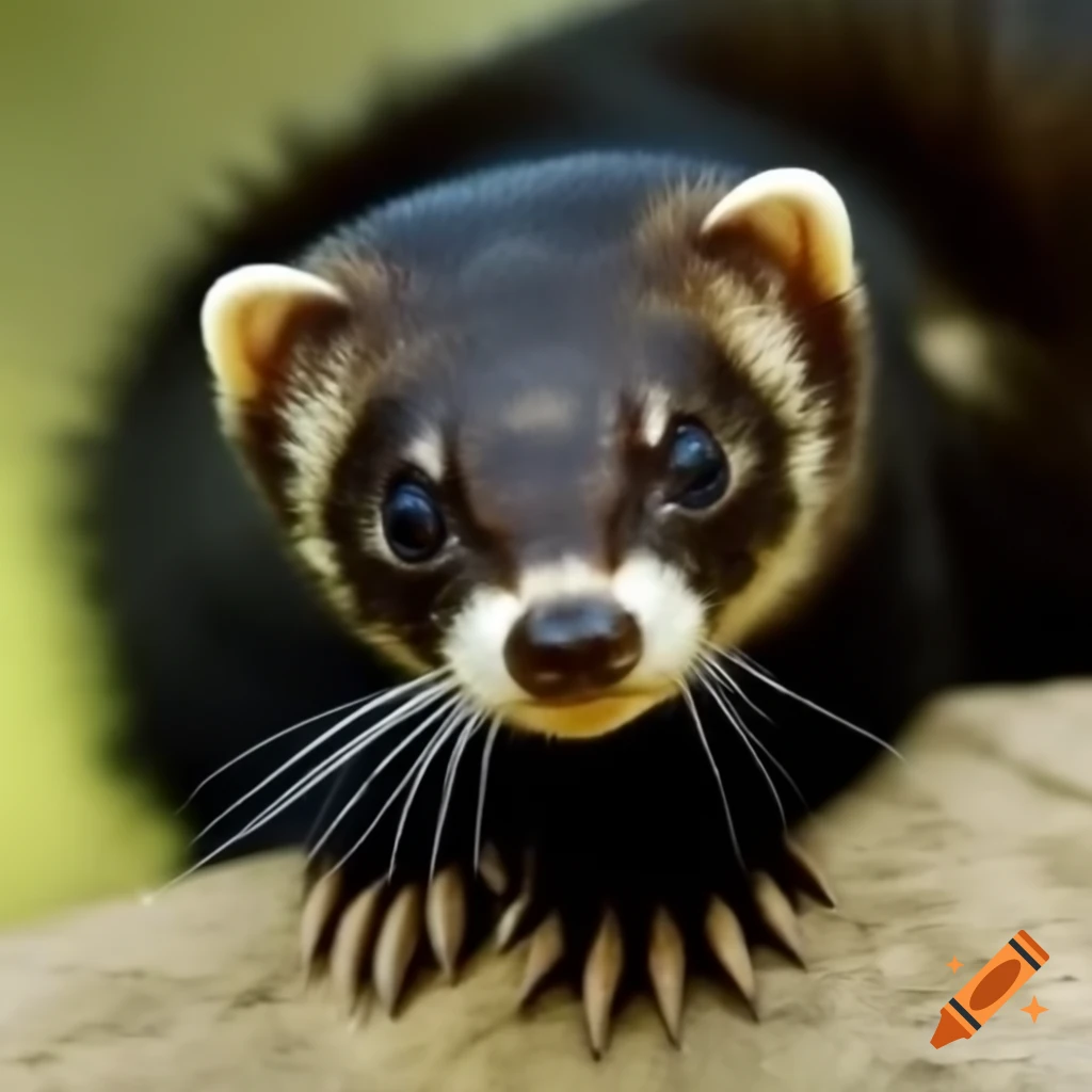 Mythical creature with jaguar ears, eel body, ferret fur, and bear ...