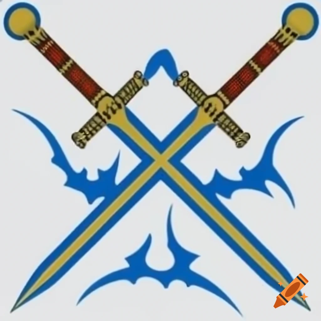 Warhammer 40k space marine chapter symbol with crossed glaives and blue ...