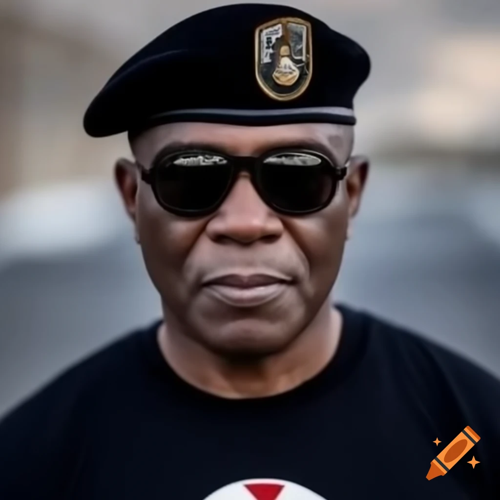 African-American paramilitary member in tactical attire on Craiyon