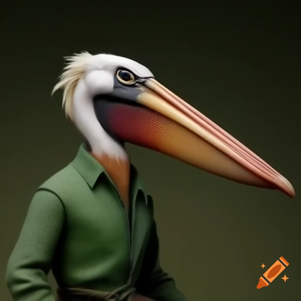 Hyper realistic mashup of Peter Pan with pelican beak on Craiyon