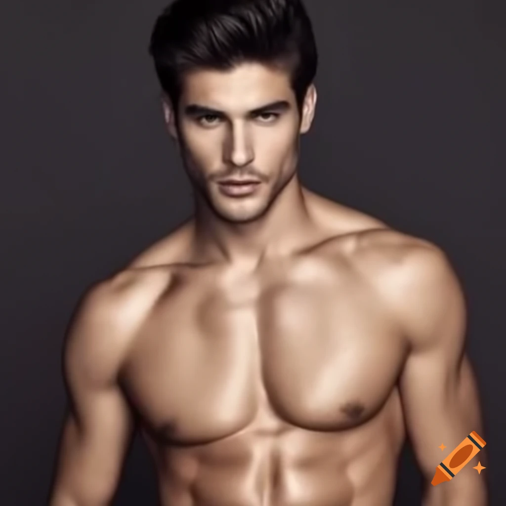 Confident Spanish male supermodel in a relaxed full body shot on Craiyon