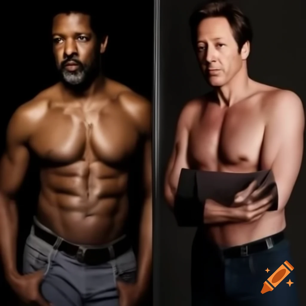 Denzel Washington and David Duchovny showcasing muscular physiques on ...