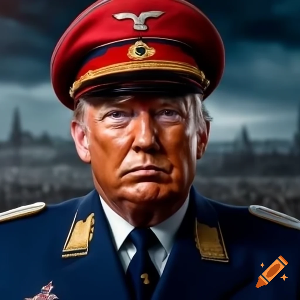 Political satire poster featuring Donald Trump in WWII German uniform ...