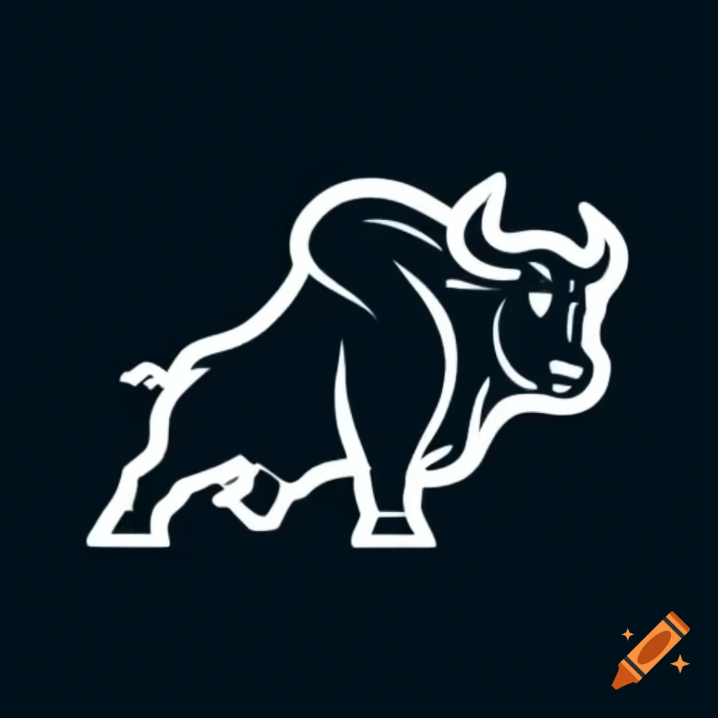 Stylized logo design of a majestic ox in side view on Craiyon