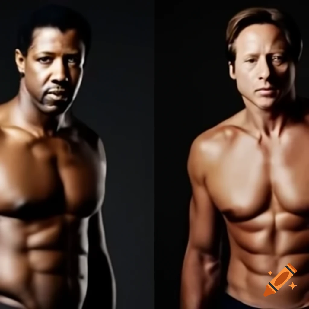 Denzel Washington and David Duchovny displaying muscular physiques on ...