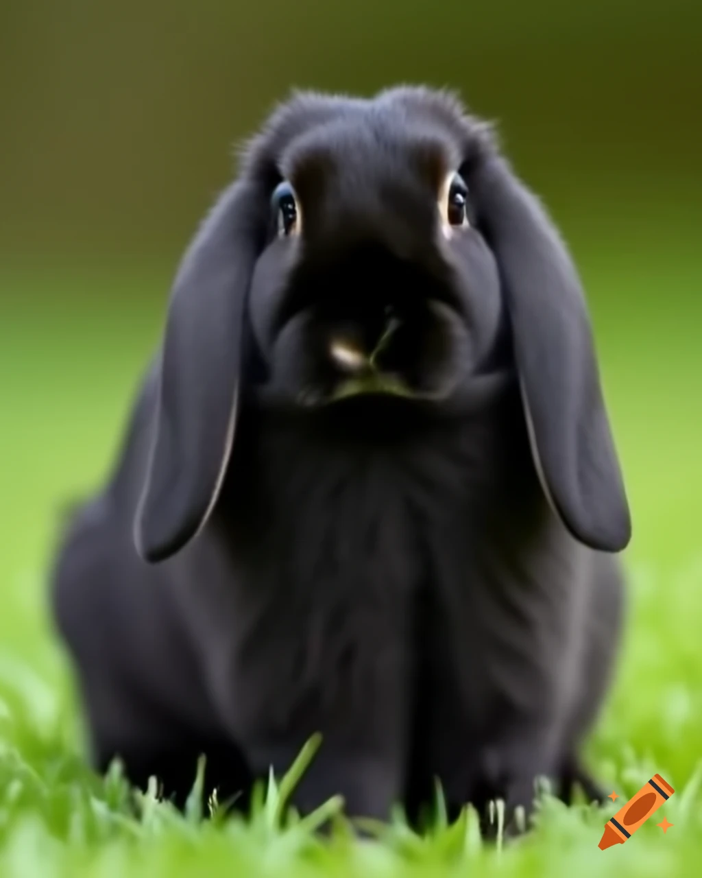 Black rabbit in a natural setting on Craiyon