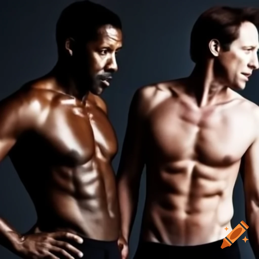 Denzel Washington and David Duchovny displaying muscular physiques on ...
