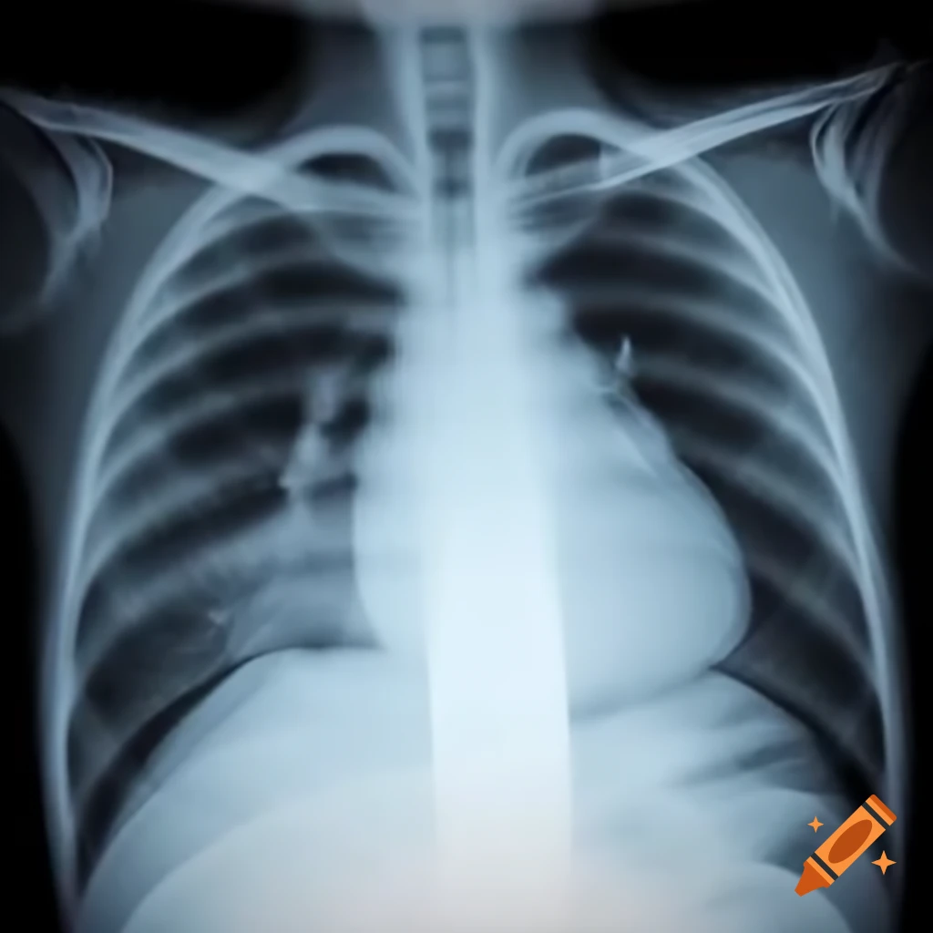 X-ray image showcasing Tails' bones and inner structure on Craiyon