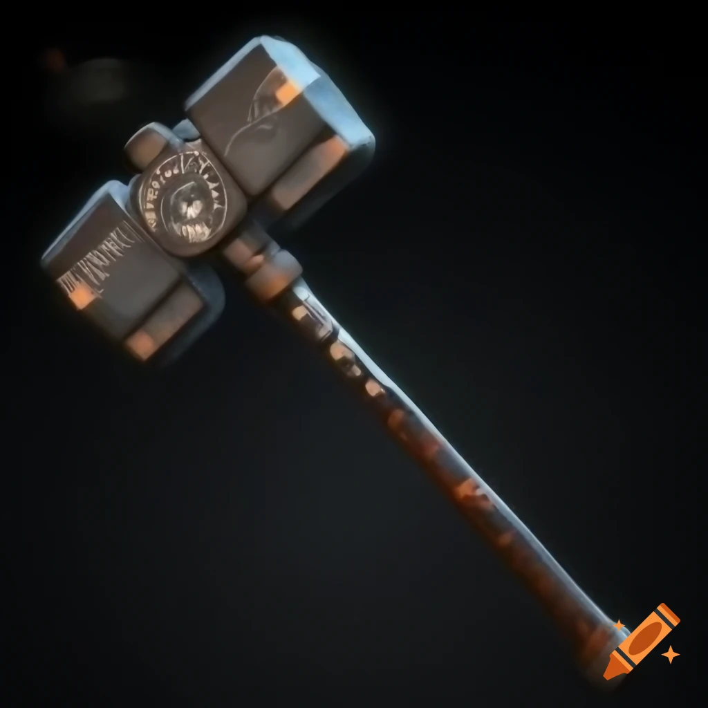 Colossal great hammer forged from obsidian stone and blackened iron on ...