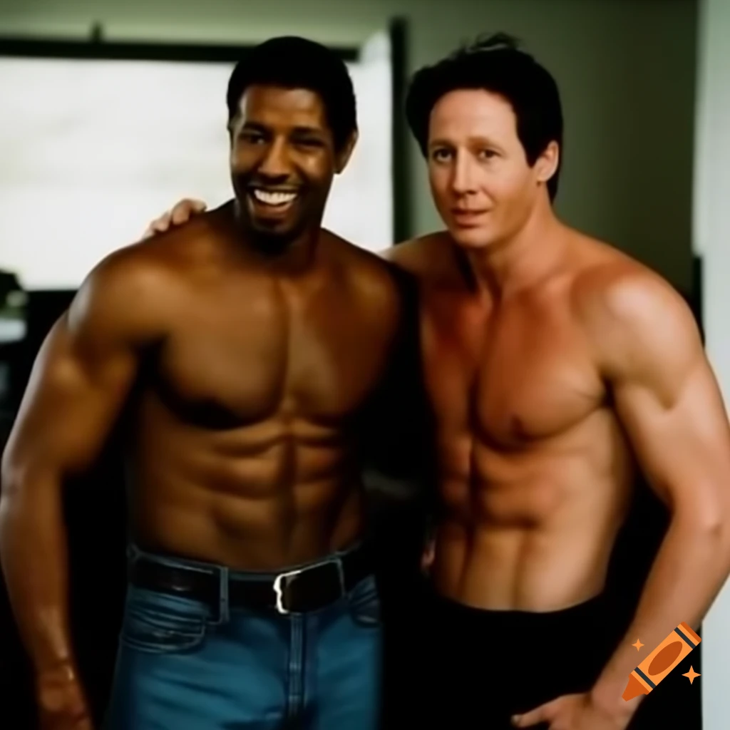 Denzel Washington and David Duchovny displaying muscular physiques on ...