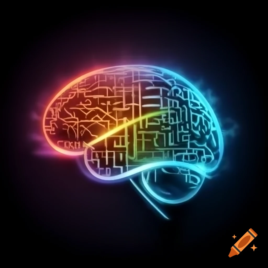 Vibrant digital brain with colorful circuits and the message 'AI Around ...