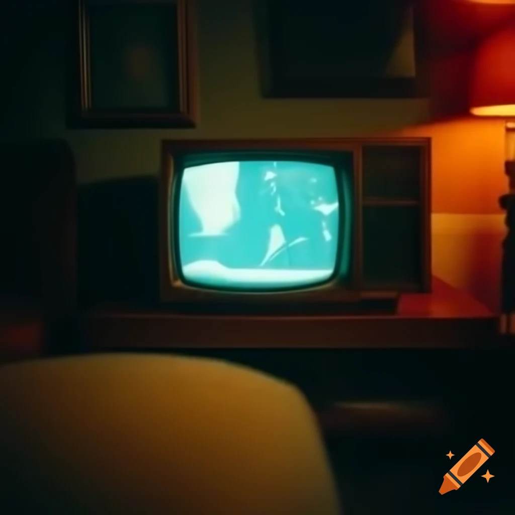 Retro 80s television set floating in a void on Craiyon