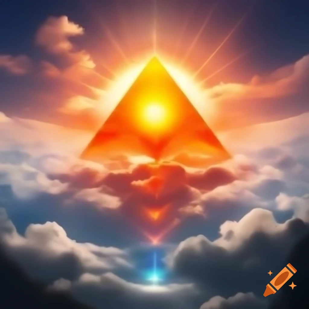 Mount Kailash drawing with orange rising sun and Sri Chakra colors in ...