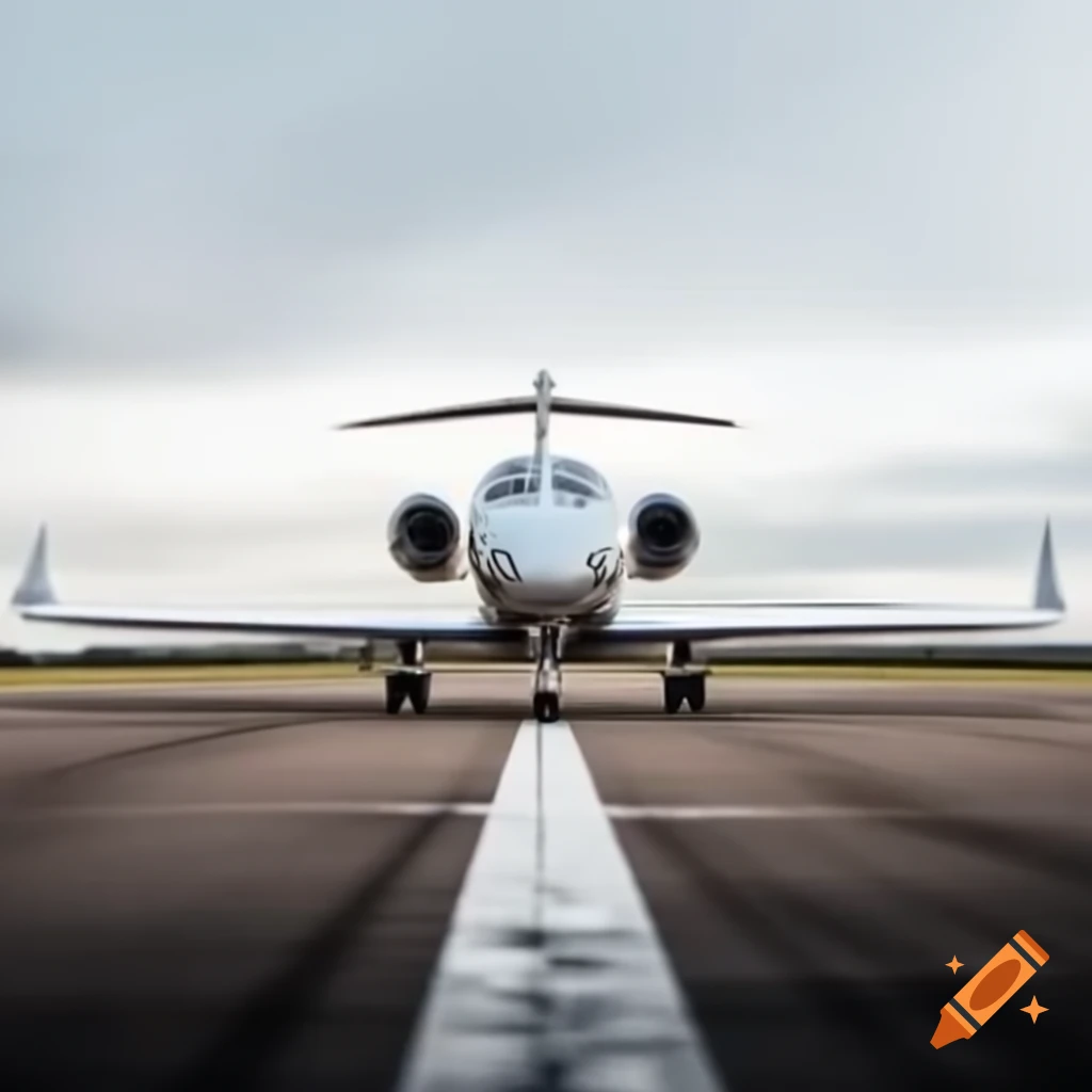 Learjet plane landing at AERO 2024 in Friedrichshafen on Craiyon