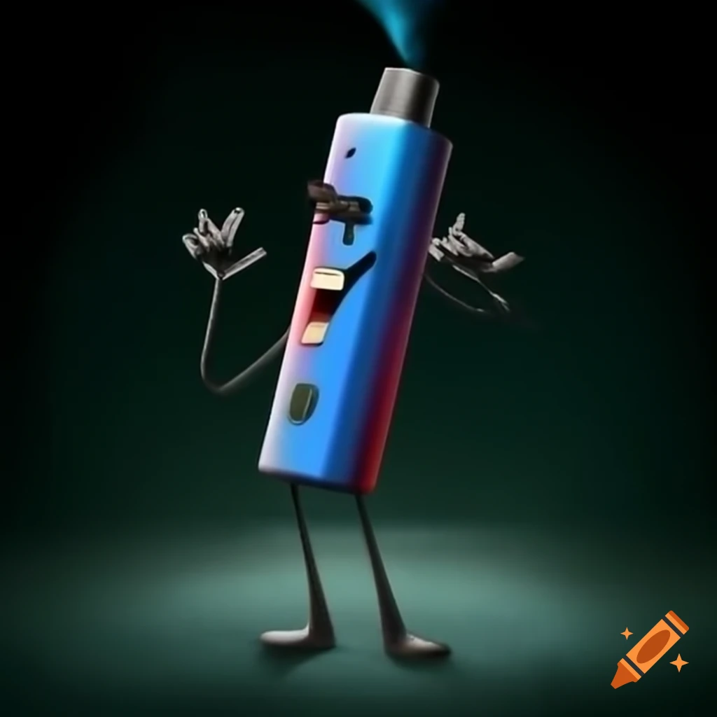 Anthropomorphized vape wearing police hat with sheriff star, angry ...