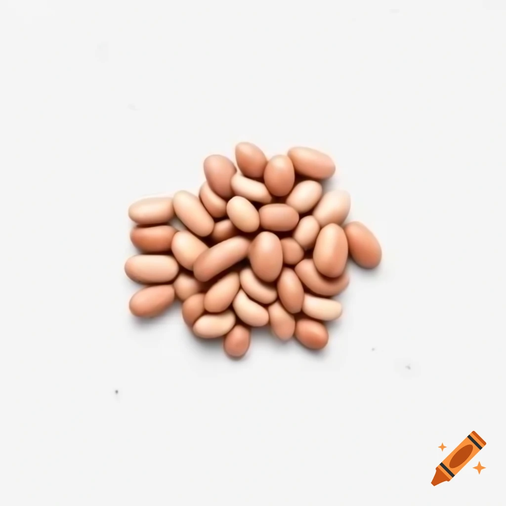 Semi-realistic botanical drawing of beans on white background on Craiyon