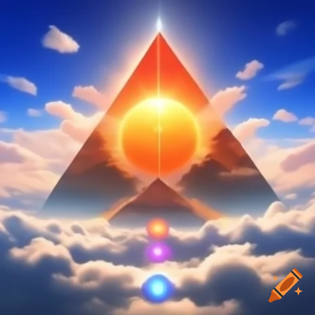 Mount Kailash drawing with orange rising sun and Sri Chakra colors in ...