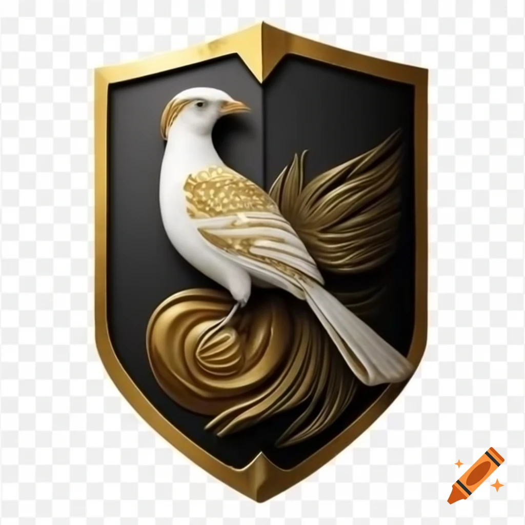 Modern black shield logo featuring golden Simurgh bird with Persian ...