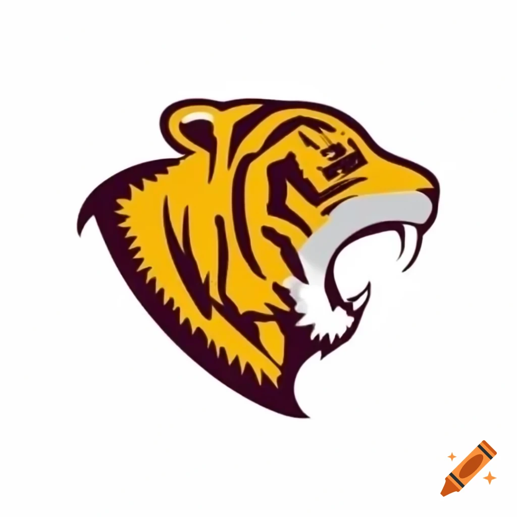 College football logo featuring a prehistoric golden saber-toothed ...