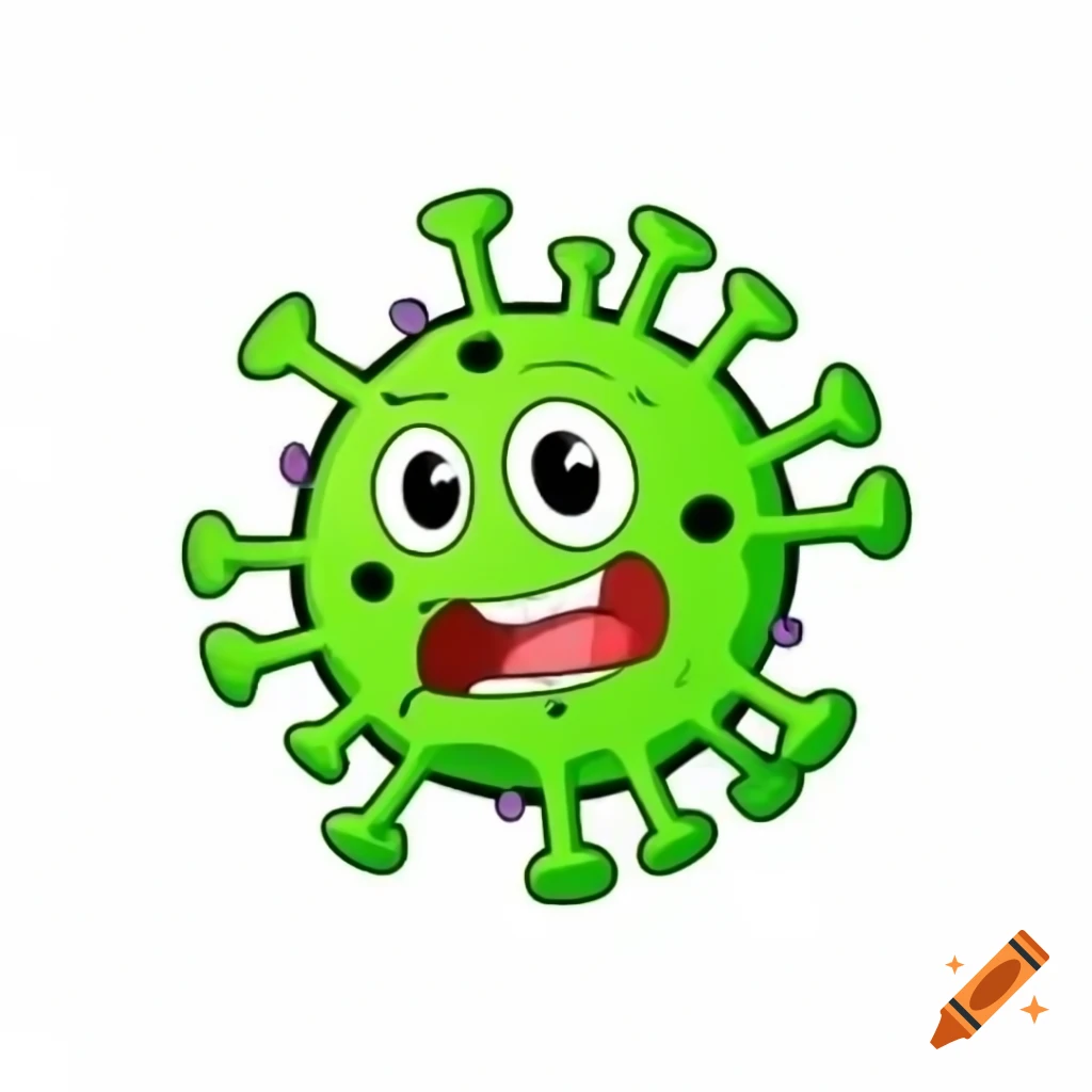 Cartoon representation of avian influenza virus on Craiyon