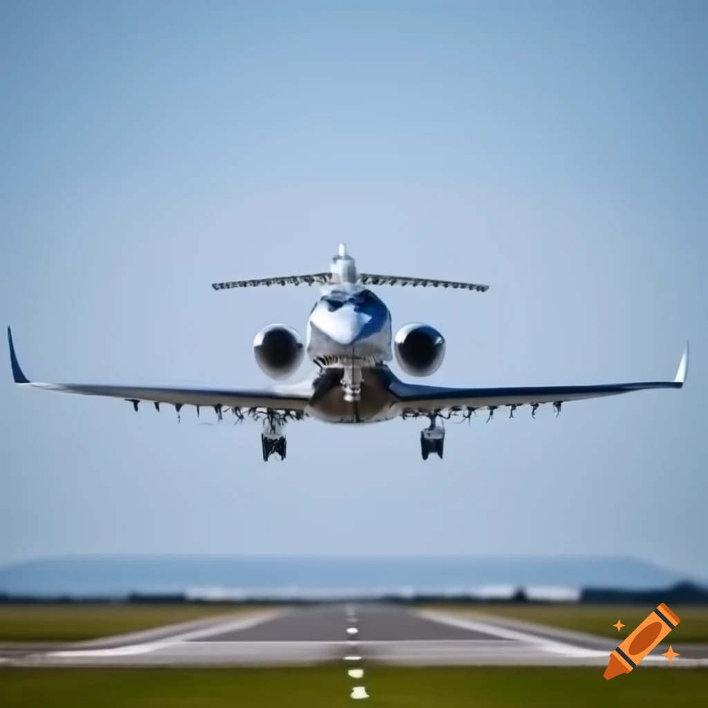 Learjet plane landing at AERO 2024 in Friedrichshafen on Craiyon