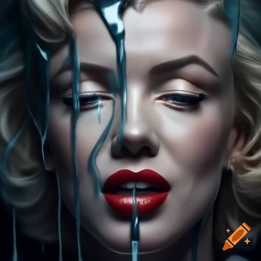 Hyperrealistic texture of gray rocks resembling Marilyn Monroe's face ...