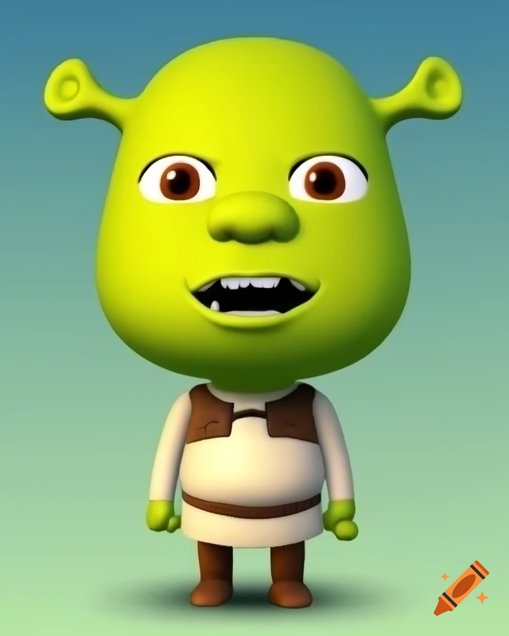 Wii Mii character inspired by Shrek on Craiyon