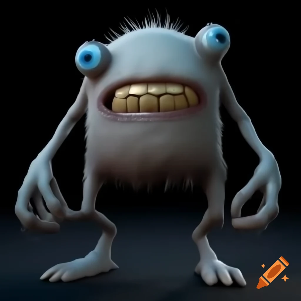 Photorealistic depiction of a unique bipedal creature with blueish skin ...