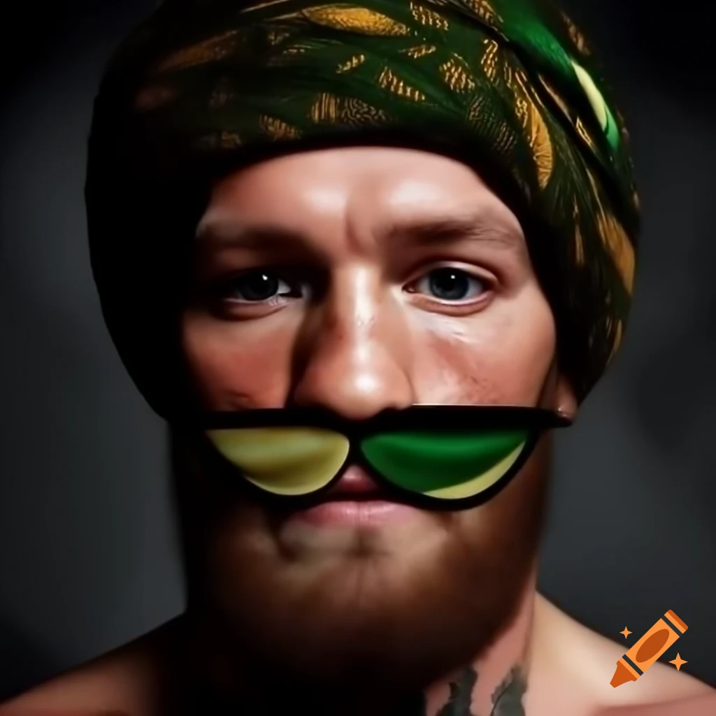 Creative mashup of Conor McGregor's face with Desi accessories on Craiyon