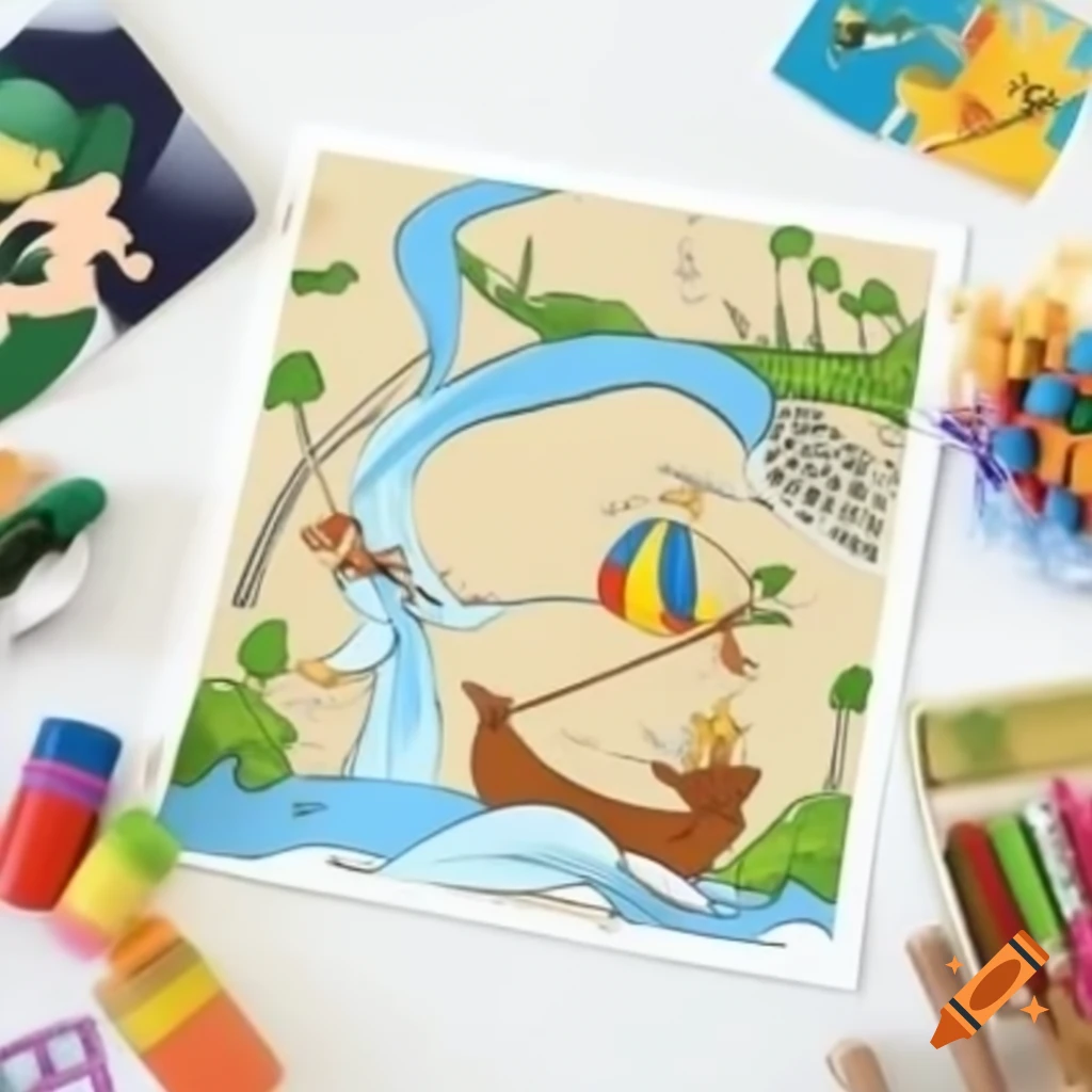 Underwater treasure map for kids featuring mermaids in Asterix style on ...