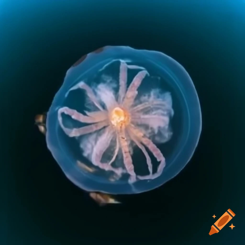 Camera trap footage of a unique jellyfish-crab hybrid with dark eyes ...