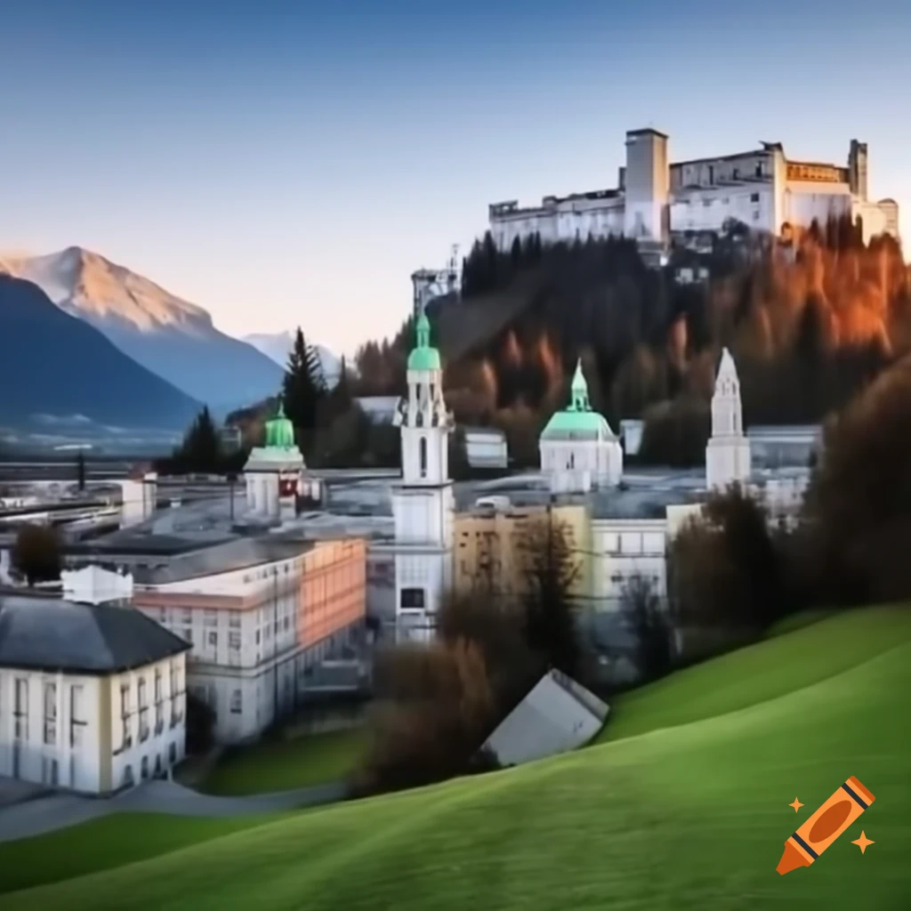 Salzburg-themed illustration featuring fairy tale elements and salt ...