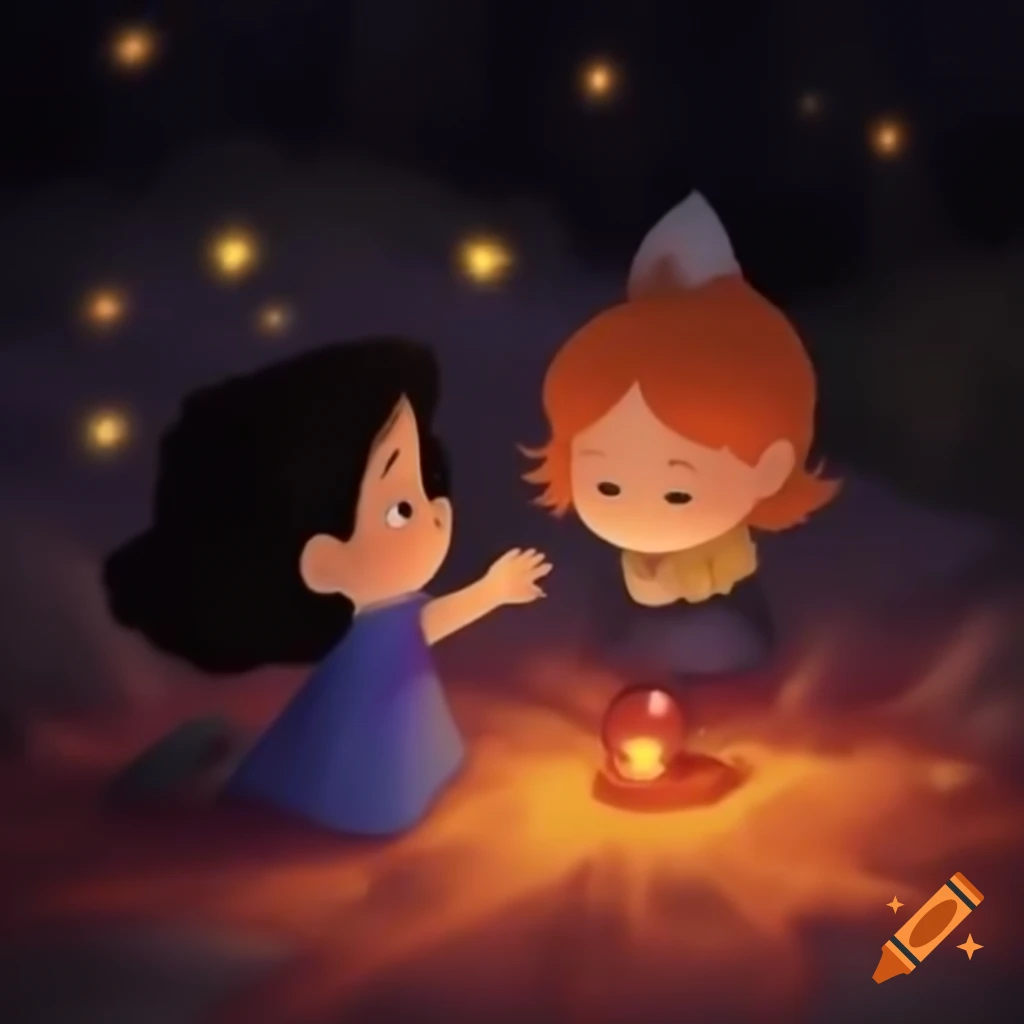 Inspiring scene of Twinkle realizing her sparkle can help others on Craiyon