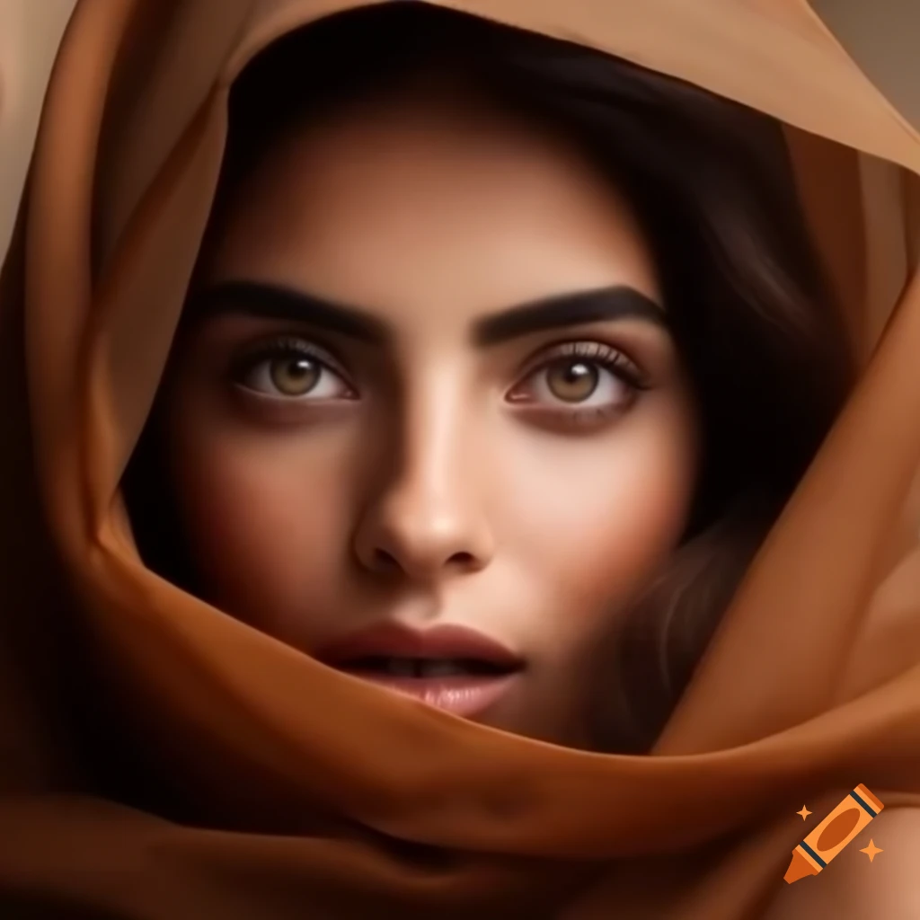 Beautiful Spanish Arabic woman with brown hair and light brown eyes on ...
