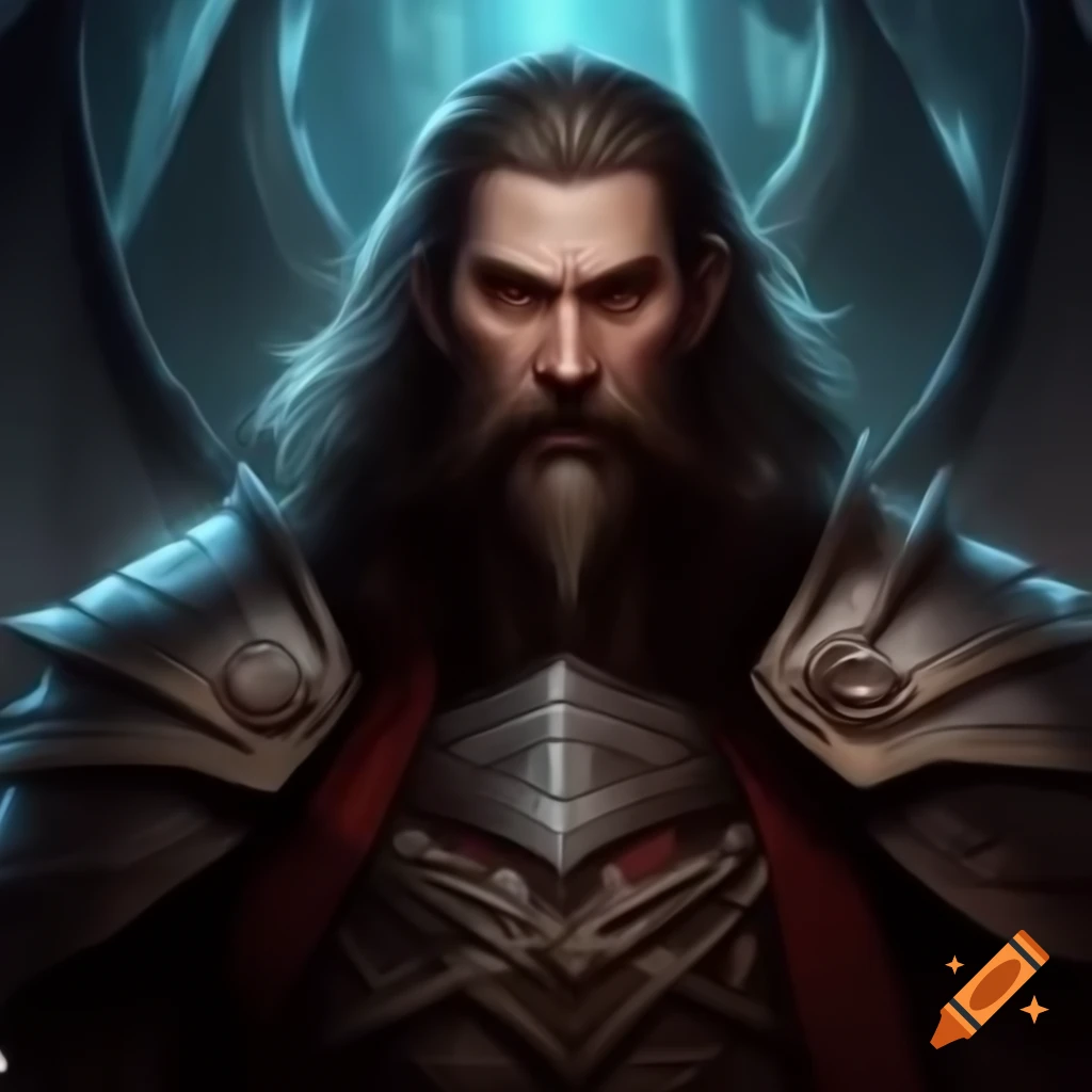 Male dwarf warlock character from Dungeons and Dragons on Craiyon