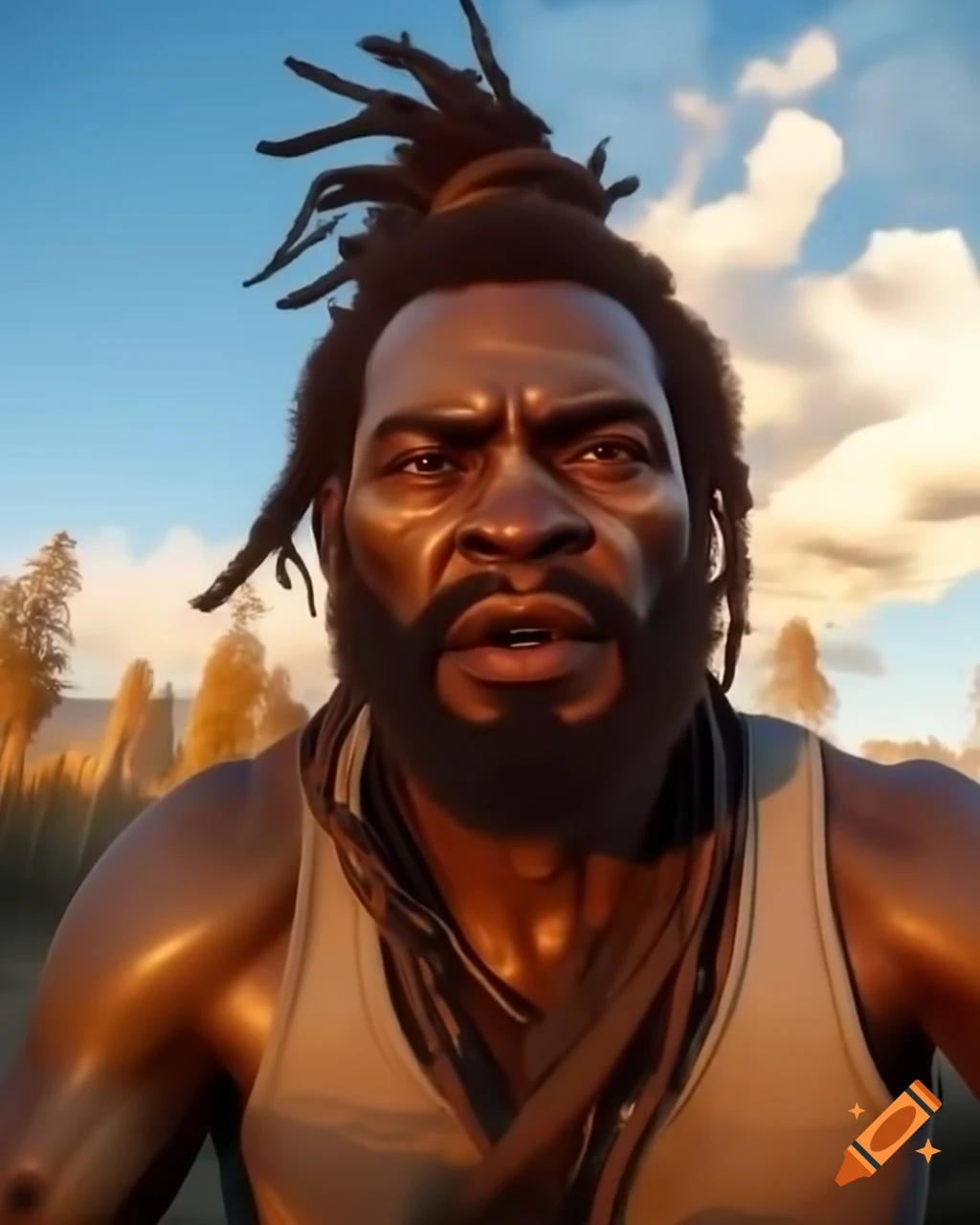 Hyper-realistic selfie of large man with redneck features on Craiyon