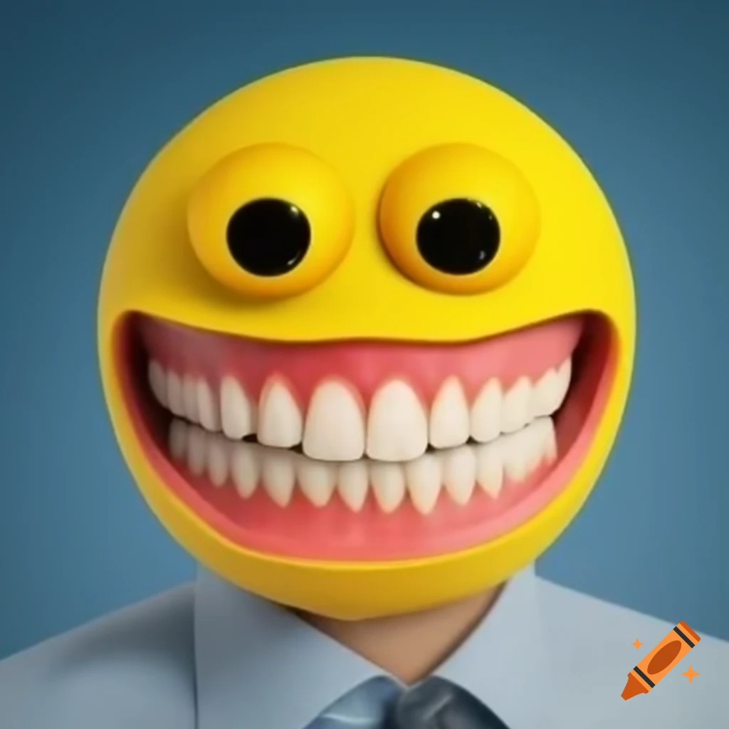 Hyper-realistic creepy yellow smiley face with ominous text on movie ...