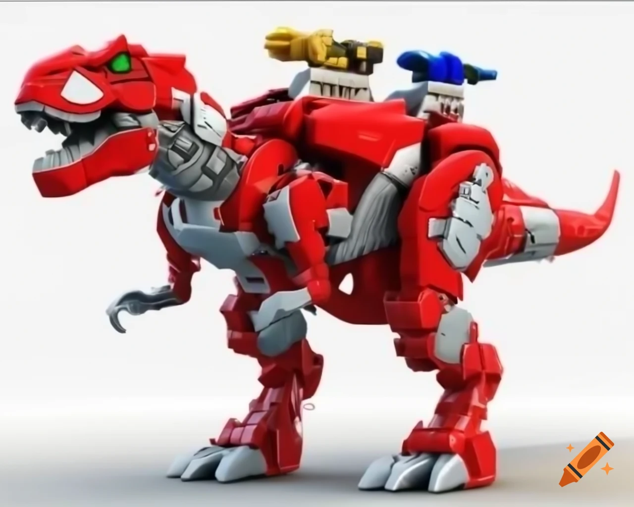 3D model of red transformer robot inspired by Mighty Morphin Power ...