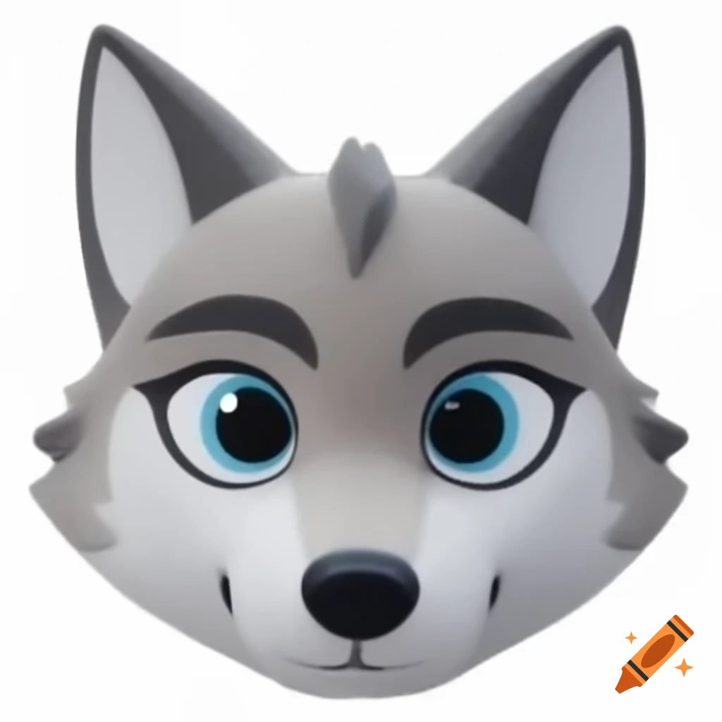 Cartoon wolf face mask for kids with big ears and playful eyes on Craiyon