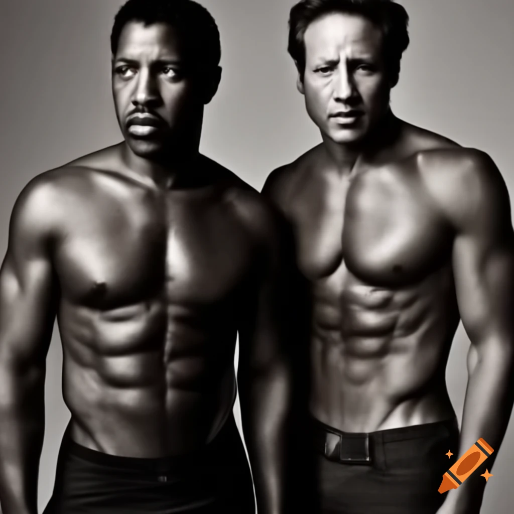 Denzel Washington and David Duchovny showcasing their muscular ...